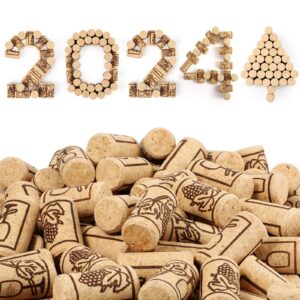 300 pcs natural wine corks 7/8" x 1 3/4" wood straight corks wine bottle corks stopper wine making bottles corks for corking homemade making art projects diy crafting leakproof decorative