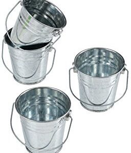 10 Large Galvanized Buckets 6" Tall 6.25" Wide at TOP 4" Wide at Bottom Arts Crafts Wedding