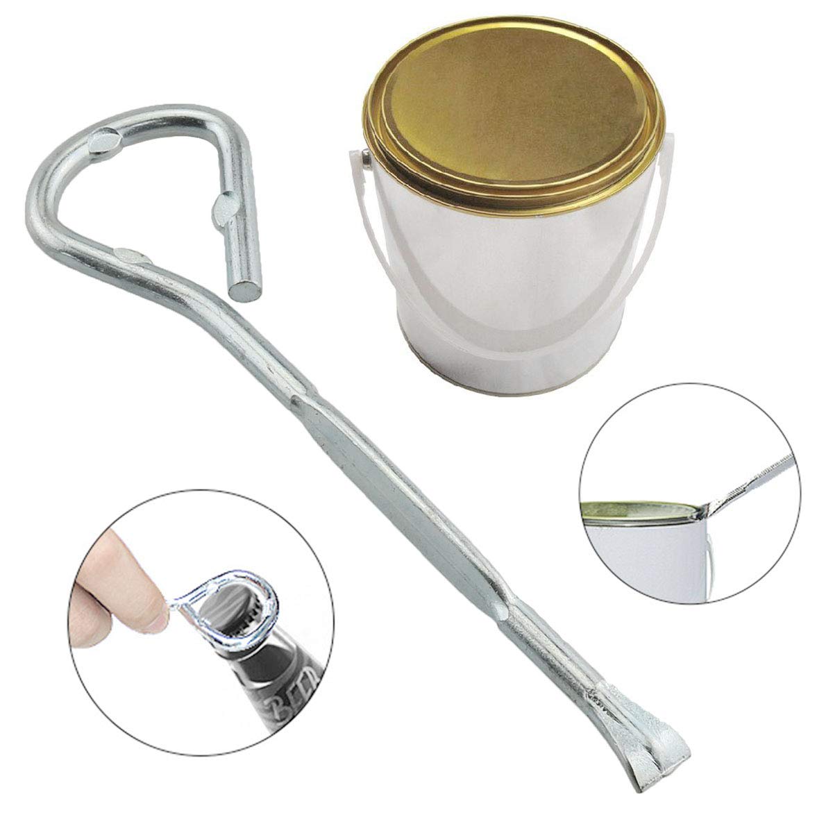 ZRM&E 2 Pcs Metal Paint Can Opener Paint Bottle Opener Steel Paint Can Opening Tool, Sliver