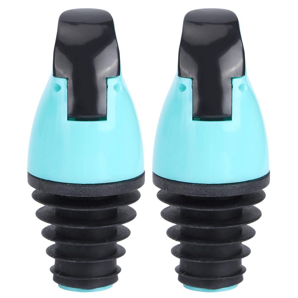 2Pcs Oil Spouts, Oil Bottle Pour Spout Stopper, ABS & Silicone Pourers for Wine Soy Sauce Vinegar Bottles Kitchen Accessory(light blue)