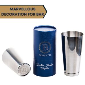 BARIANTTE Weighted Boston Cocktail Shakers, Bartender Shaker Large, Boston Shaker Set Extra Large Cocktail Shaker, Drink Shaker Bar Shakers Bartending, 28OZ & 18OZ Stainless Steel Professional Shaker