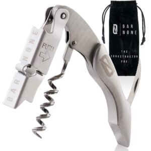 bar none the corkstractor pro | wine corkscrew wine opener bottle opener waiter corkscrew waiters corkscrew wine key beer opener wine foil cutter wine opener cork screw corkscrews (stainless steel, 1)