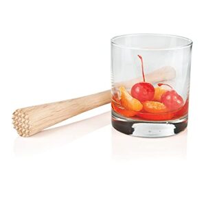 True Smash Natural Wood Muddler, Bar Cart and Cocktail Accessory, Craft Cocktail Tools, Bar Tool, 9"