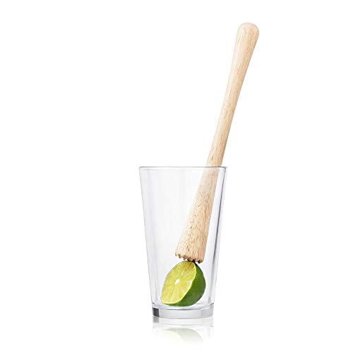 True Smash Natural Wood Muddler, Bar Cart and Cocktail Accessory, Craft Cocktail Tools, Bar Tool, 9"