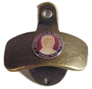 45th president donald trump antique brass finish wall bottle cap opener new