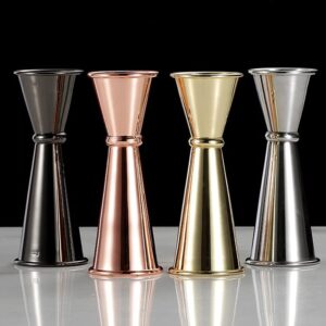 1 Pack Double Cocktail Jigger,Angzhili Stainless Steel Bar Jiggers with Measures, 2 oz/1 oz Jigger for Bartending,Bar Tools Used for Bar,Home Party,Bar Measuring Jigger (Rose gold)