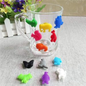 Cabilock Drink Markers 24pcs Wine Charms Silicone Wine Glass Markers Sea and Land Animals Wine Identifier Drinking Cup Sign Party Cup Bottle Sign Wine Glass Charms