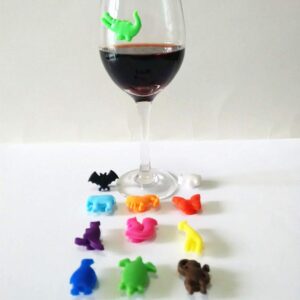 Cabilock Drink Markers 24pcs Wine Charms Silicone Wine Glass Markers Sea and Land Animals Wine Identifier Drinking Cup Sign Party Cup Bottle Sign Wine Glass Charms