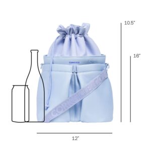 Corkcicle Travel Soft Bucket Cooler, Water Resistant Insulated Bag, Perfect for Wine, Beer, and Ice Packs, Periwinkle