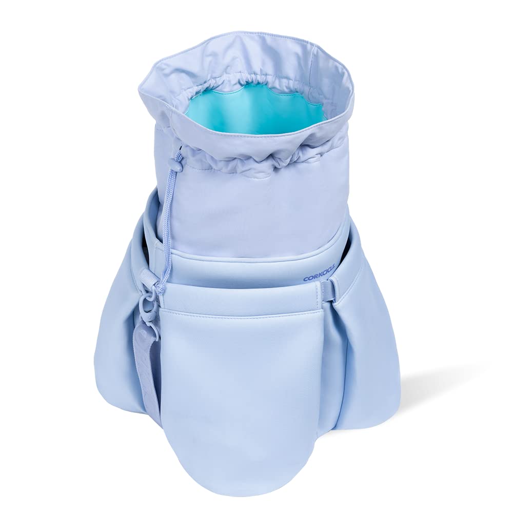 Corkcicle Travel Soft Bucket Cooler, Water Resistant Insulated Bag, Perfect for Wine, Beer, and Ice Packs, Periwinkle