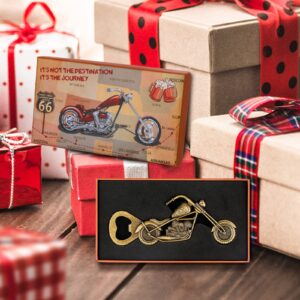 LULLEA Motorcycles Beer Bottle Openers, Birthday Christmas Gifts for Men Women Husband Boyfriend, Beer Gifts for Men, Motorbike Gifts for Men, Presents for Dad, with Gift Box And Card