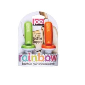 joie 12916 4 x 1.5 x 1.5 rainbow expand & seal bottle toppers assorted colors 2 count