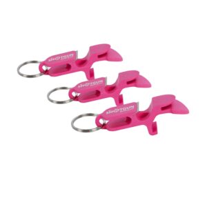 shotgun keychain tool beer bong pink 3-pack - special plastic shotgun tool, bottle opener and tab opener all in one - great for parties, sporting events, drinking accessories - made in usa