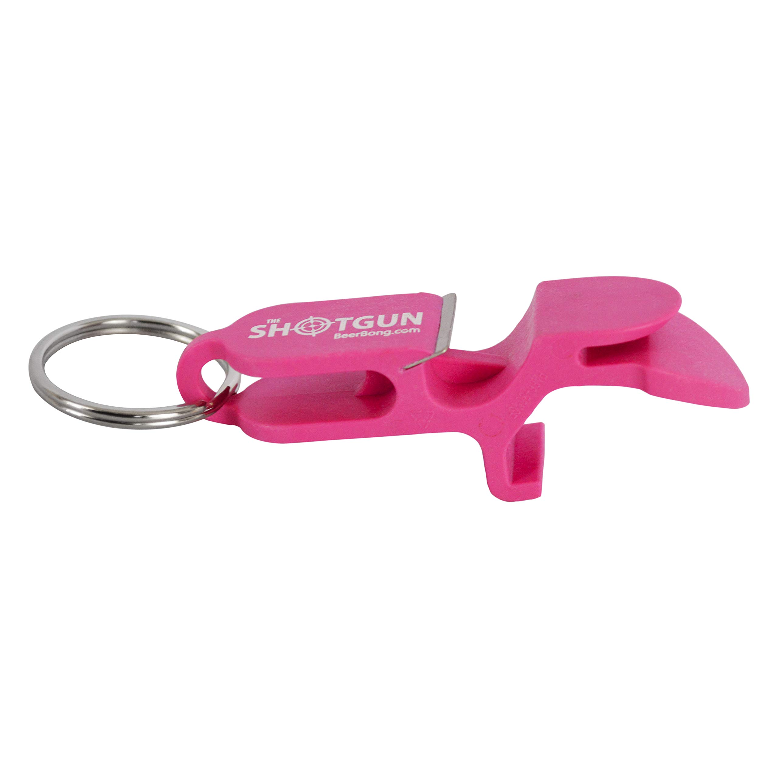 Shotgun Keychain Tool Beer Bong Pink 3-Pack - Special Plastic Shotgun Tool, Bottle Opener and Tab Opener All in One - Great for Parties, Sporting Events, Drinking Accessories - Made in USA