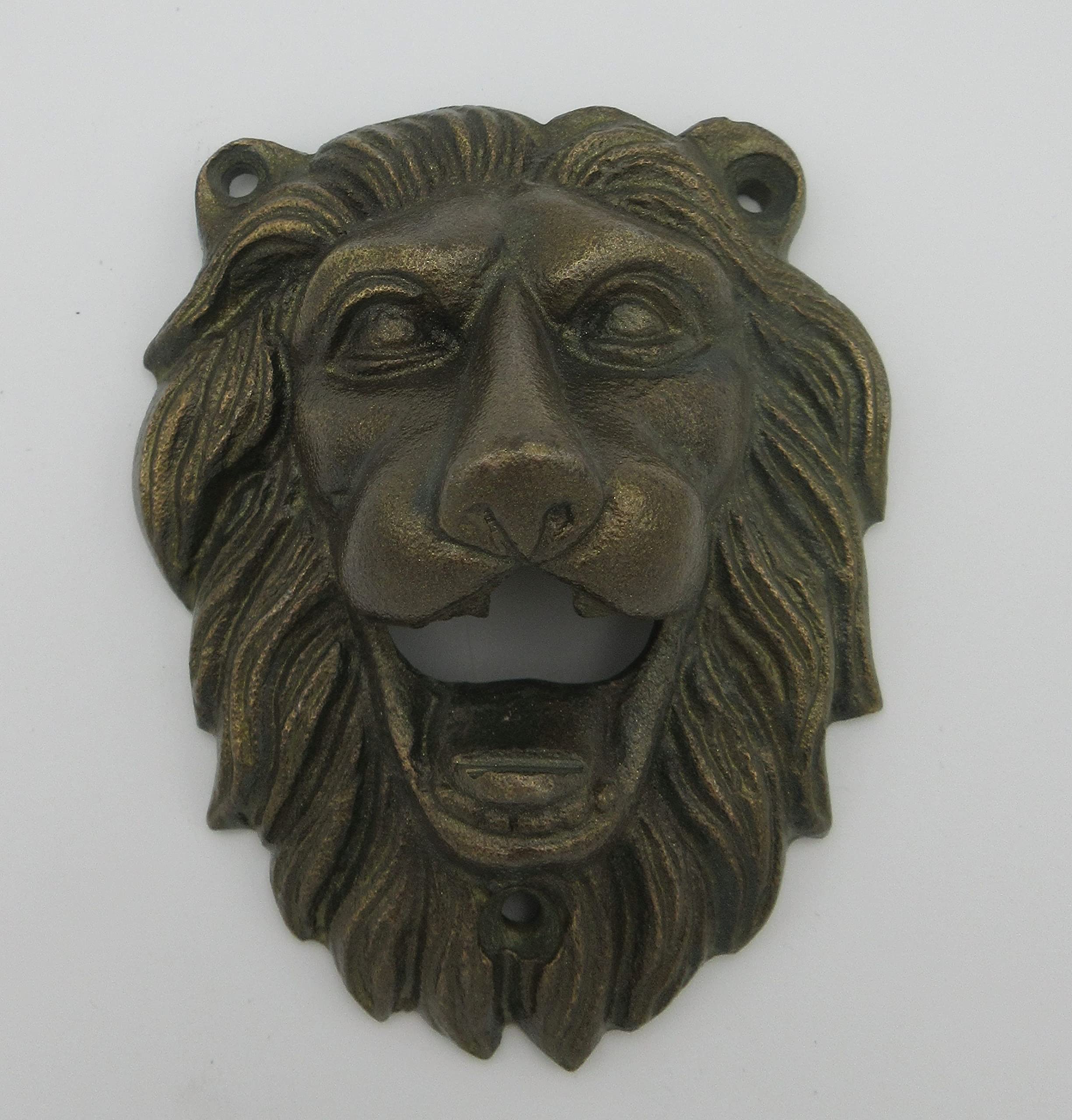 Cast Iron Wall Mounted Lion Head Themed Bottle Opener Bron e