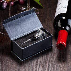 Decorative Metal Wine Stopper with Gift Box – Crystal Top and Silicone Seal – An Elegant, Secure, Best For Sealing Any Open Wine Bottle and Makes A Great Gift