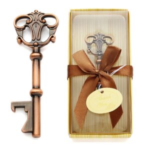 oneplace gifts 4 antique copper key handheld bottle openers, rustic, 7.8cm