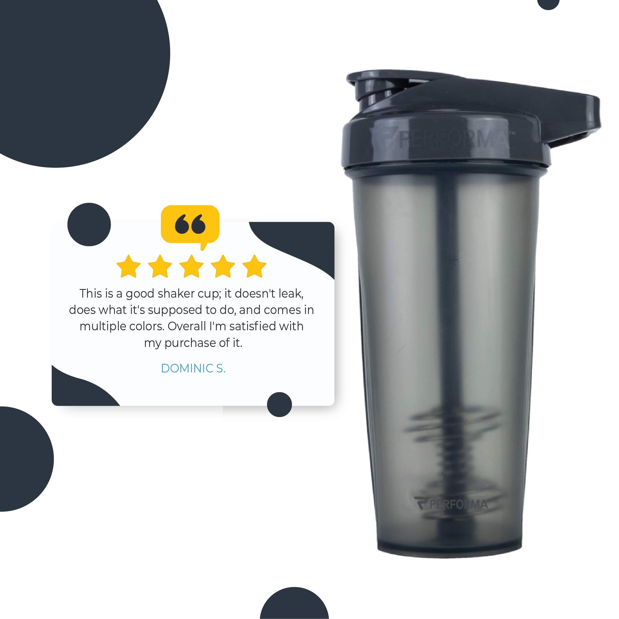 PerfectShaker™ ACTIV Shaker Cup, 28 oz - SLATE, Leak Free, Shatterproof, Water Bottle Shaker Bottle With ActionRod Sports Mixer Technology