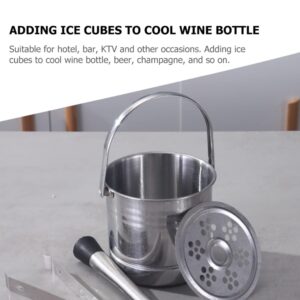 BESTOYARD Stainless Steel Ice Bucket- Double Wall Insulated Ice Bucket for Buffet Cocktail Parties Bar- 5.5x 5.5 Ice Container