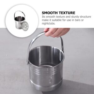 BESTOYARD Stainless Steel Ice Bucket- Double Wall Insulated Ice Bucket for Buffet Cocktail Parties Bar- 5.5x 5.5 Ice Container