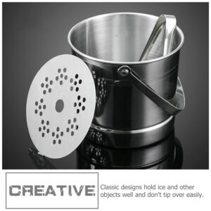 BESTOYARD Stainless Steel Ice Bucket- Double Wall Insulated Ice Bucket for Buffet Cocktail Parties Bar- 5.5x 5.5 Ice Container