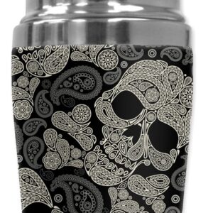 Mugzie "Paisley Skulls" Cocktail Shaker with Insulated Wetsuit Cover, 16 oz, Black