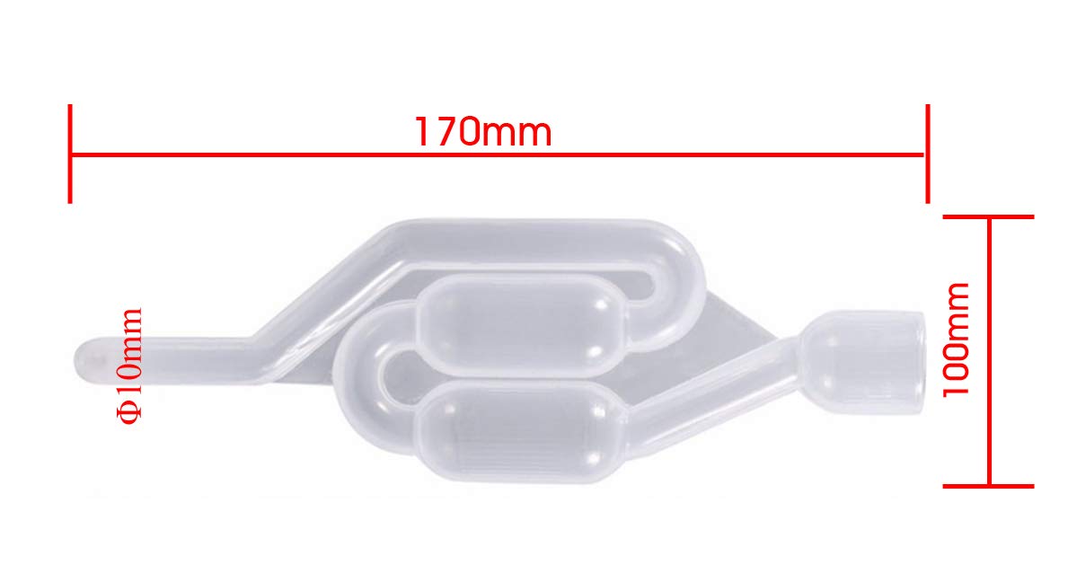 2 Piece S-Shape Air Lock Twin Bubble Plastic with #6 Rubber Stopper Grommet Homebrew Fermentation Wine Valve Wine Beer Making Twin Bubble Fermentation