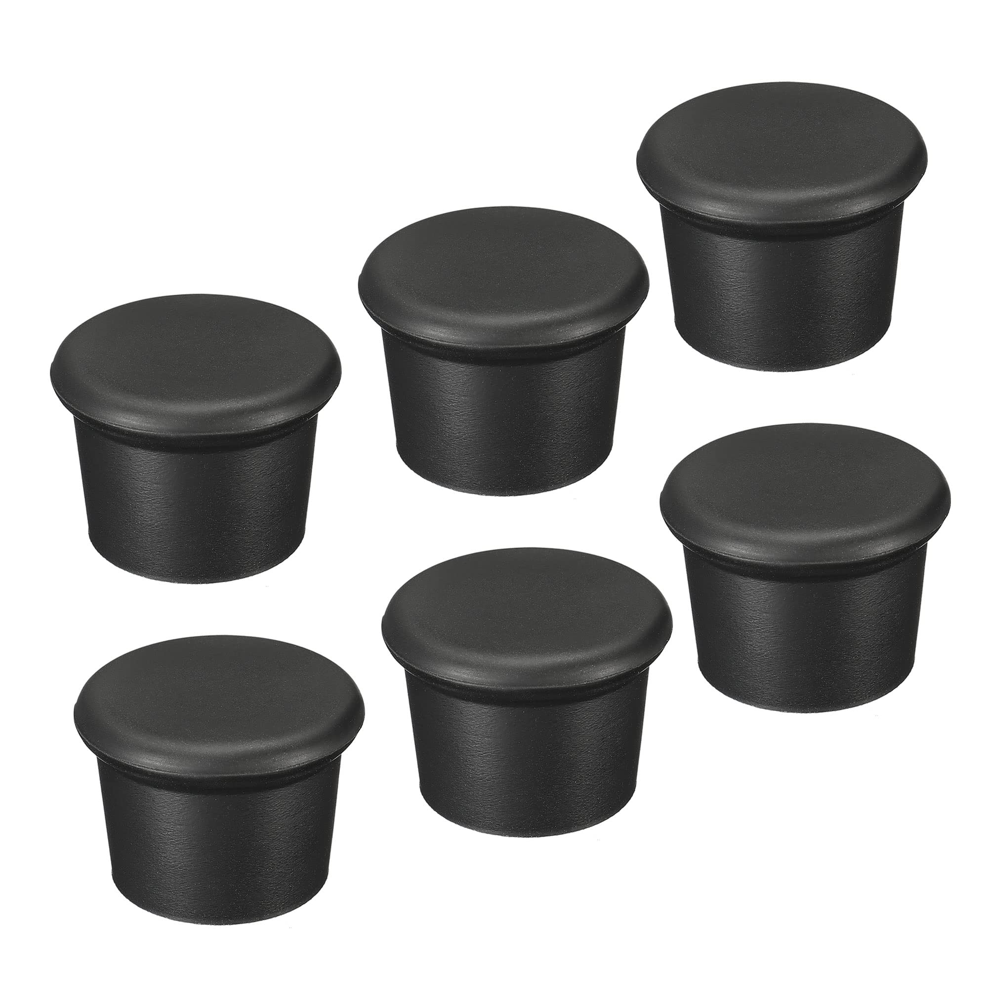 MECCANIXITY Silicone Bottle Caps 26mm/1.02" ID Reusable Unbreakable Stoppers Sealer Cover for Beer, Wine, Drink Black Pack of 6