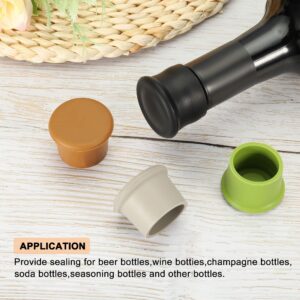 MECCANIXITY Silicone Bottle Caps 26mm/1.02" ID Reusable Unbreakable Stoppers Sealer Cover for Beer, Wine, Drink Black Pack of 6