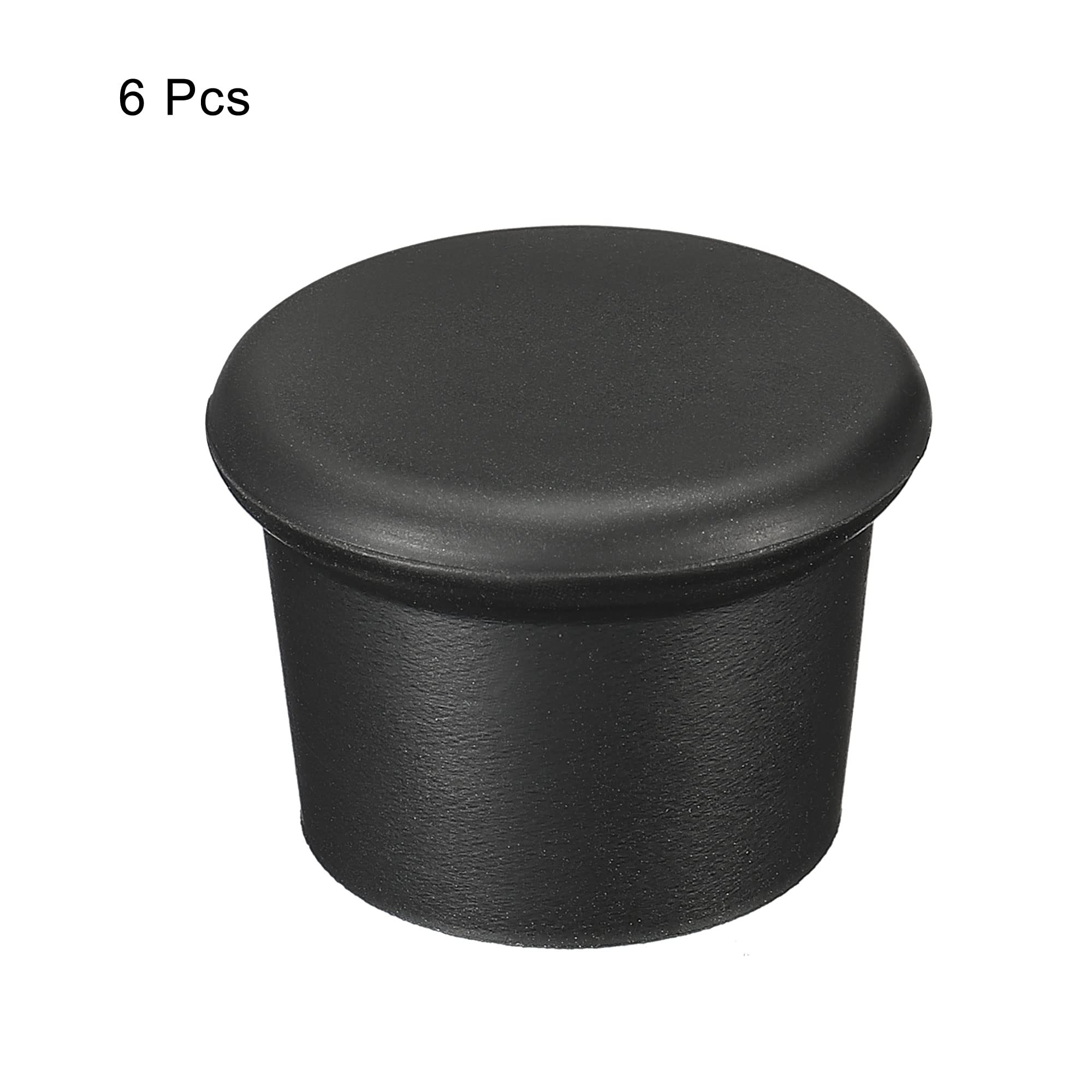 MECCANIXITY Silicone Bottle Caps 26mm/1.02" ID Reusable Unbreakable Stoppers Sealer Cover for Beer, Wine, Drink Black Pack of 6