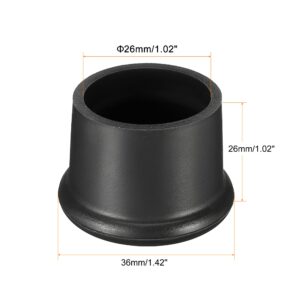 MECCANIXITY Silicone Bottle Caps 26mm/1.02" ID Reusable Unbreakable Stoppers Sealer Cover for Beer, Wine, Drink Black Pack of 6