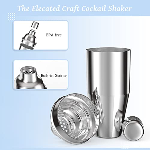 Cocktail Shaker, Martini Shaker/bartender shaker for Home Bar, Stainless Steel Shaker, Margarita Shaker, Wine Mixer, 25oz (Pton)