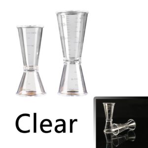 Crapyt Plastic Double Jigger Shot Measuring Cup Transparent Set of 2(400ml 20ml 10ml) Measure Liquor Bell Shape School Home Kitchen Bar Tools Kitchenware PC Resin