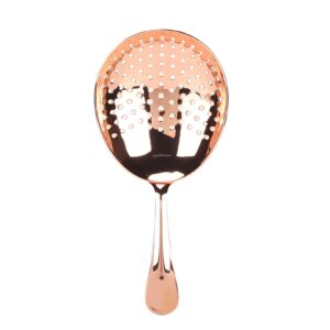 Bar Strainer, Cocktail Strainer Julep Strainer Slotted Spoon Stainless Steel Julep Strainer S Filter Multifunctional Bartender Ice Filter for Bars Pubs (Copper Plating)