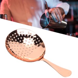 Bar Strainer, Cocktail Strainer Julep Strainer Slotted Spoon Stainless Steel Julep Strainer S Filter Multifunctional Bartender Ice Filter for Bars Pubs (Copper Plating)