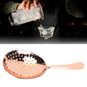 Bar Strainer, Cocktail Strainer Julep Strainer Slotted Spoon Stainless Steel Julep Strainer S Filter Multifunctional Bartender Ice Filter for Bars Pubs (Copper Plating)