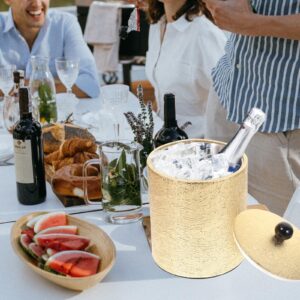 Gold Ice Bucket Champagne Wine Bucket for parties Thickened Wine Bucket Stainless Steel Large Ice Bucket for cocktail bar