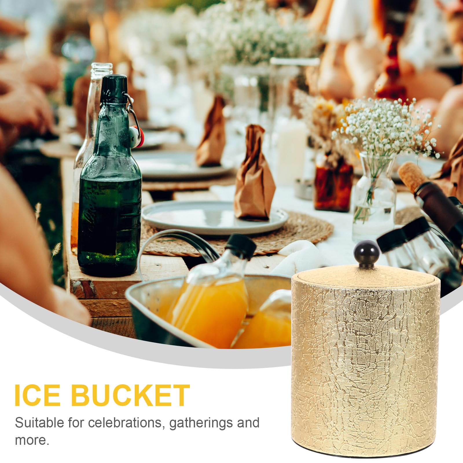 Gold Ice Bucket Champagne Wine Bucket for parties Thickened Wine Bucket Stainless Steel Large Ice Bucket for cocktail bar