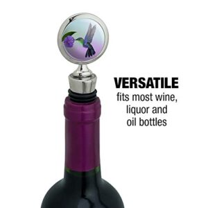 Hummingbird Crowned Woodnymph Purple Violet Wine Bottle Stopper