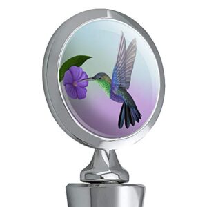 Hummingbird Crowned Woodnymph Purple Violet Wine Bottle Stopper