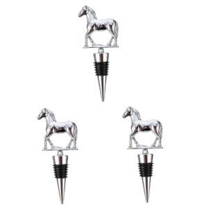 upkoch 3 pcs cork champagne preserver wine bottle plug wine bottle cap horse metal plug bottle plug bottle metal stopper silver preserver cork alloy wine preserver pump wine bottle plug