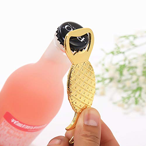 Kinteshun Pineapple Bottle Opener for Wedding Party Favor (12pcs,Golden Tone)