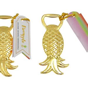 Kinteshun Pineapple Bottle Opener for Wedding Party Favor (12pcs,Golden Tone)