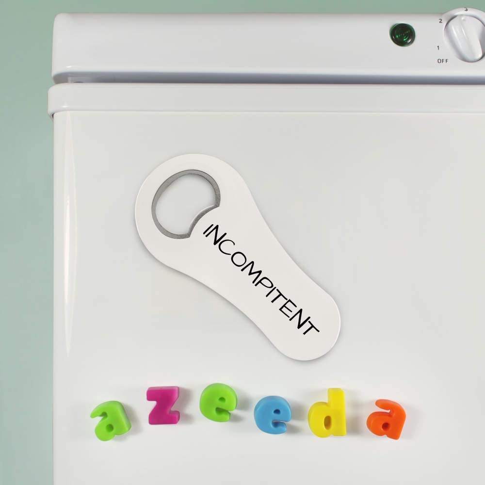 Azeeda 'Incompitent' Bottle Opener Fridge Magnet (BO00072516)