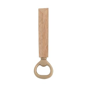 bloomingville mango wood and brass decorative bottle opener, 6.25"