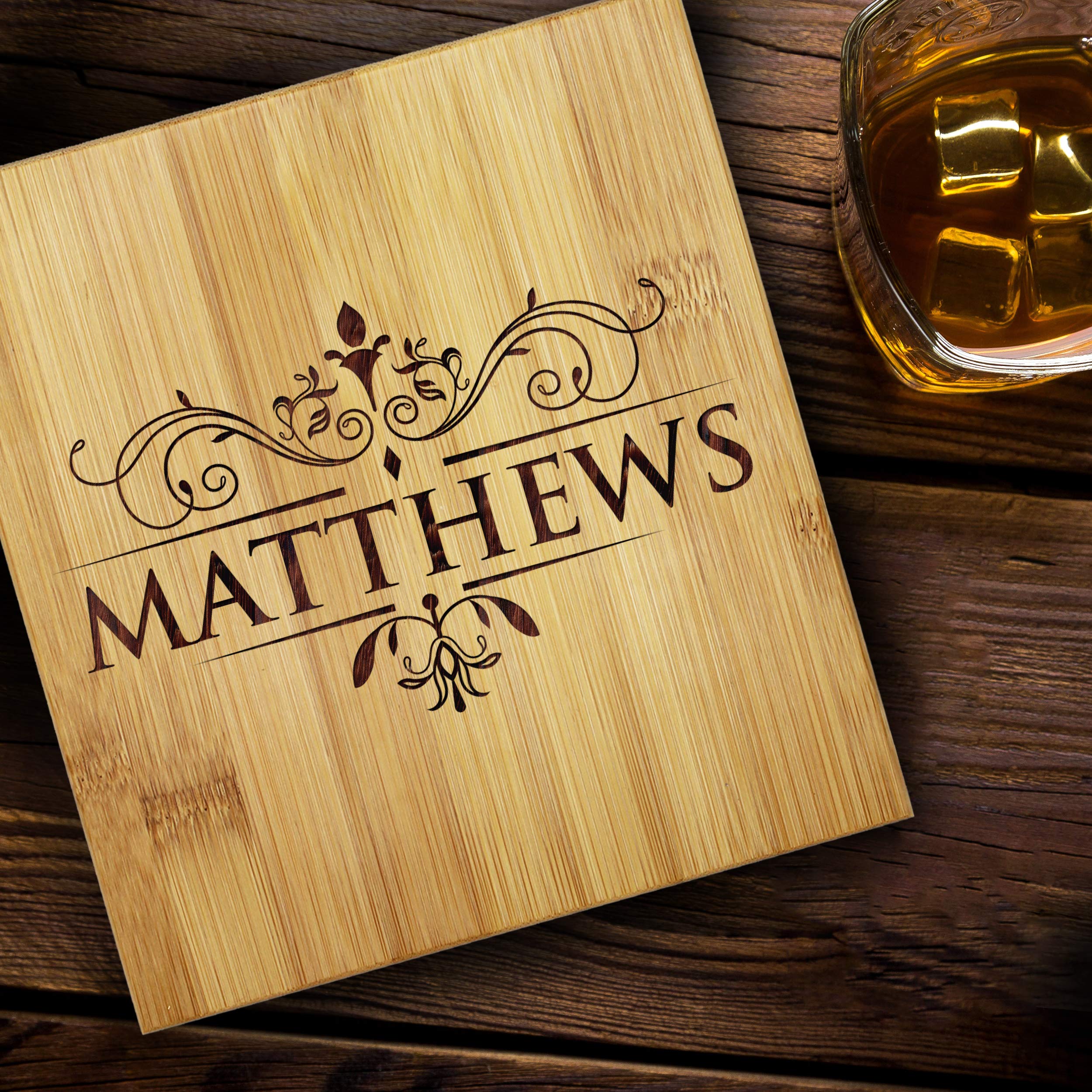 Personalized Whiskey Stone Gift Set - Custom Engraved Drink Stones Box