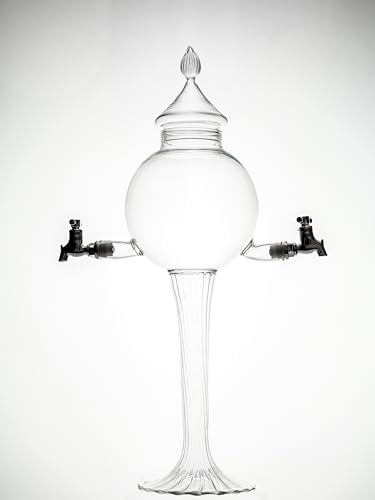 Absinthe Set - Glass Pearl Bubble Fountain Dripper with 2 Spouts, Absinthe Dripper Set, Complete with 2 Reservoir Pontarlier Glasses and Sugar Spoon Set