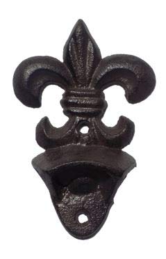 MIDWEST CRAFT HOUSE Bottle Opener Mardi Gras New Orleans Fleur De Lis Cast Iron Home Bar Mountable