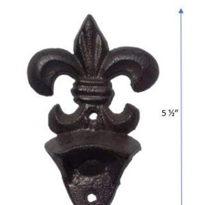 MIDWEST CRAFT HOUSE Bottle Opener Mardi Gras New Orleans Fleur De Lis Cast Iron Home Bar Mountable