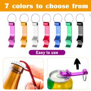 Regaliom 5 Pack Personalized Custom Bottle Opener Keychain Bulk Engraved Metal Can Beer Openers with Text Logo for Wedding Favors Party Anniversaries Bar, colorful